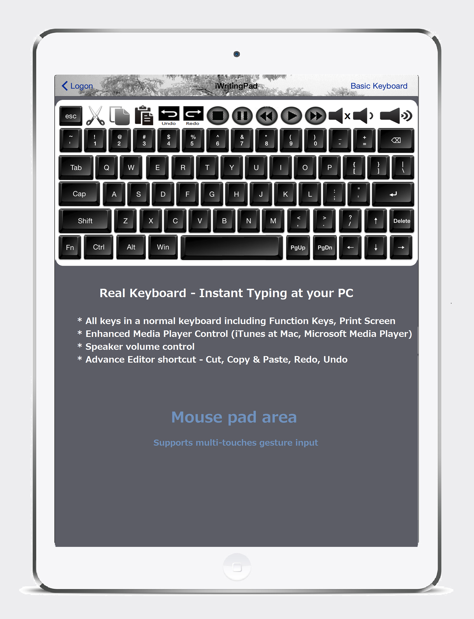 Real Keyboard – iWritingPad – Keyboard Mouse